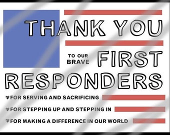 First Responder Gift, Thank You First Responder, Police Fire Ambulance ...