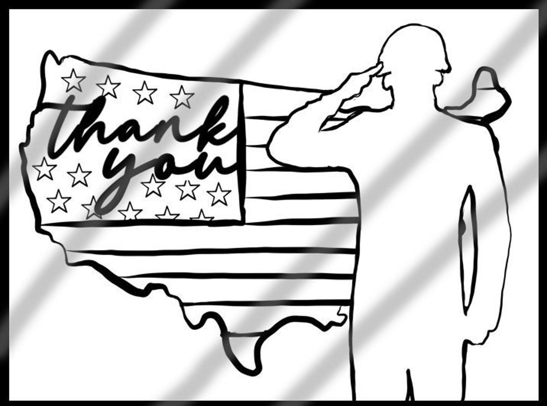 Thank You for Your Service Veteran's Day Gift Coloring Page Printable ...