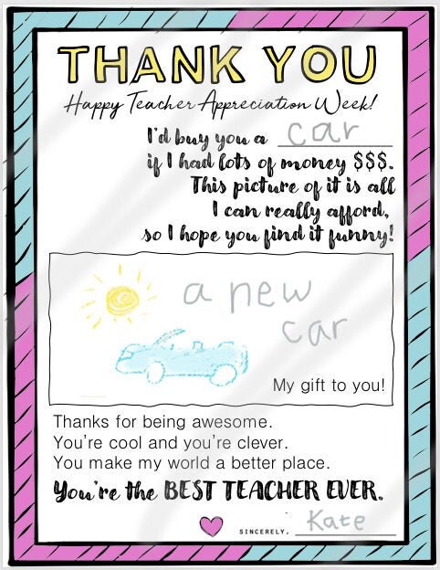 Teacher Appreciation Gift Poem - Coloring Page - Printable PDF ...