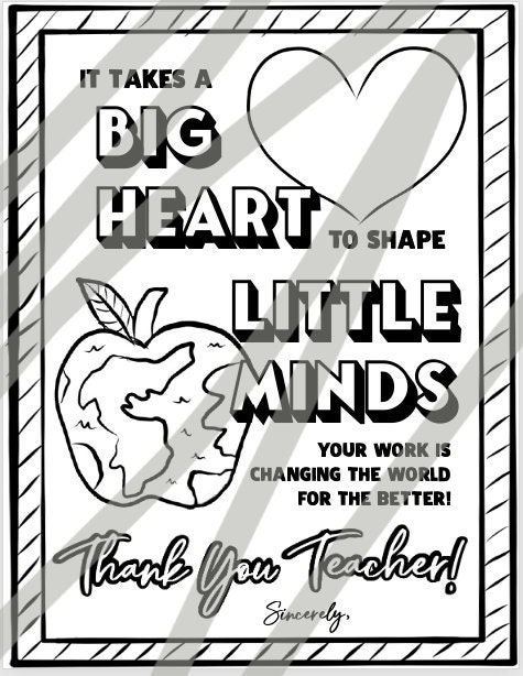 Teacher Appreciation Gift Poem - Coloring Page - Printable PDF ...