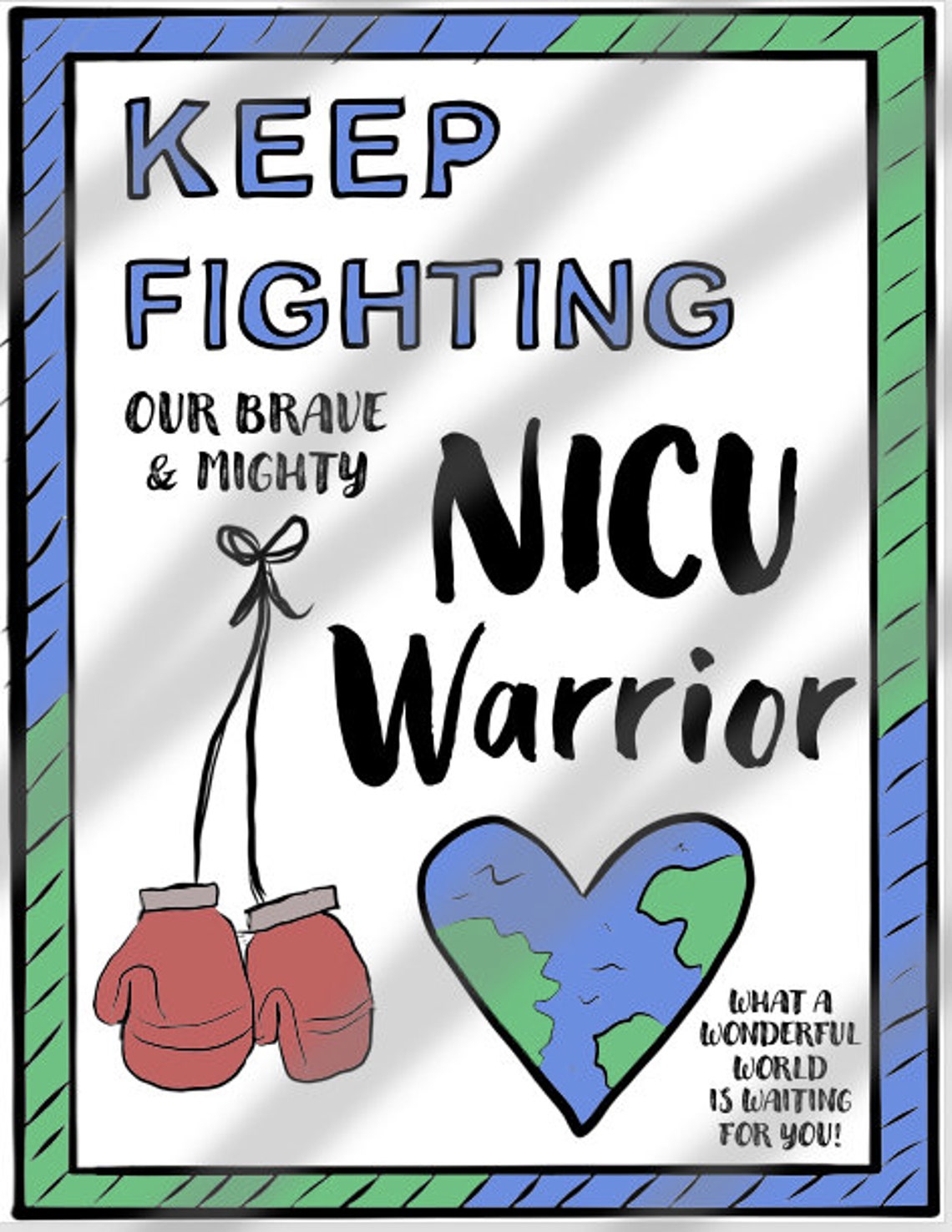 NICU Warrior Encouragement Coloring Page Card - Printable PDF - Instant ...