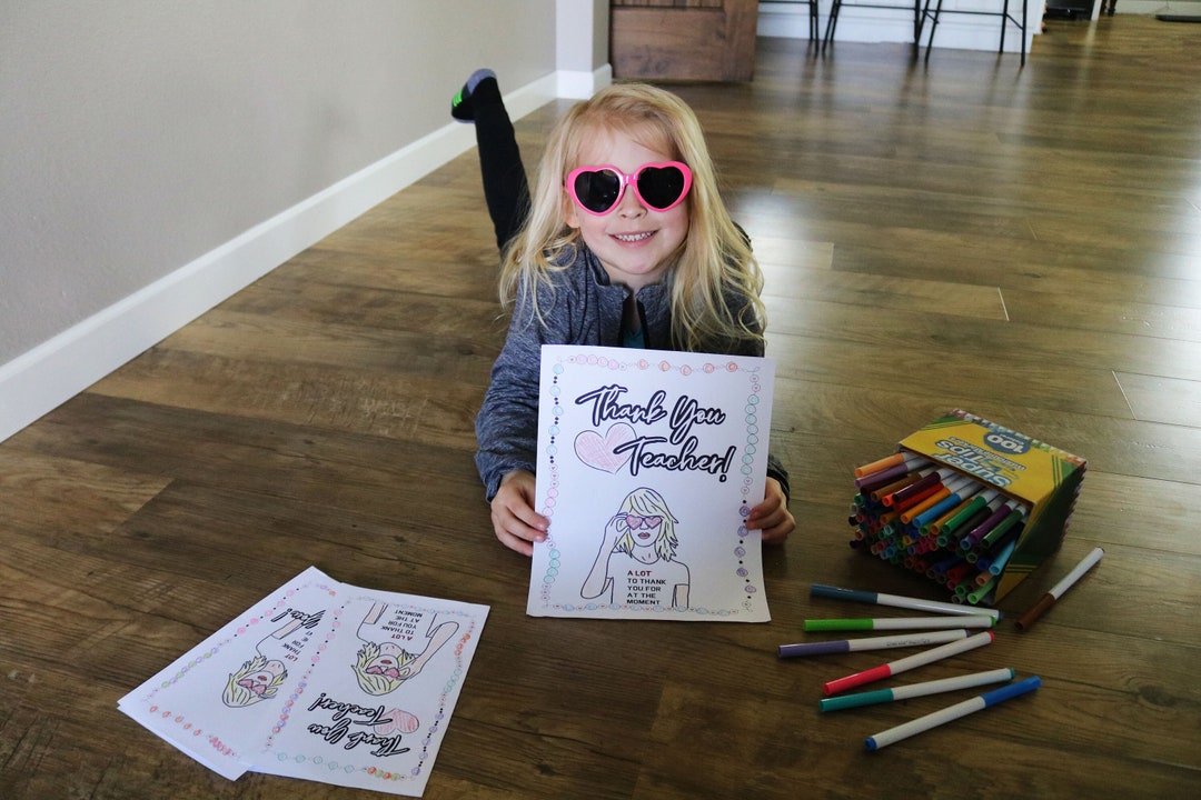 Buy Teacher Appreciation Card Coloring Page Printable PDF Download ...