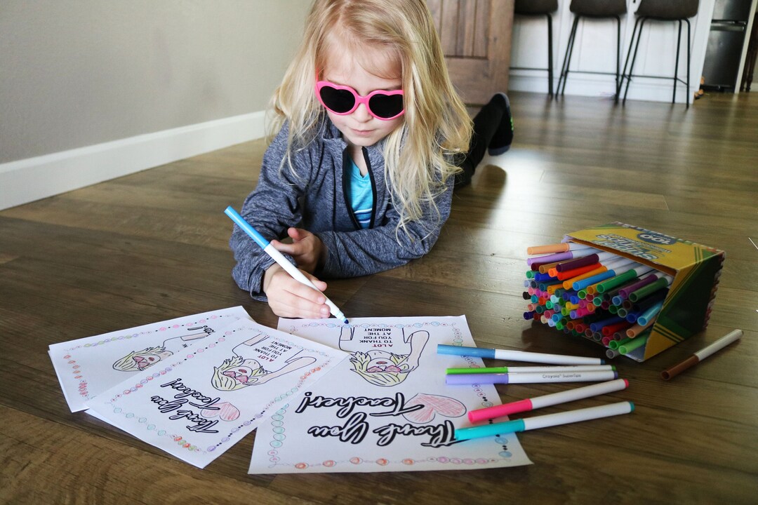 Teacher Appreciation Card - Coloring Page - Printable PDF - Download ...