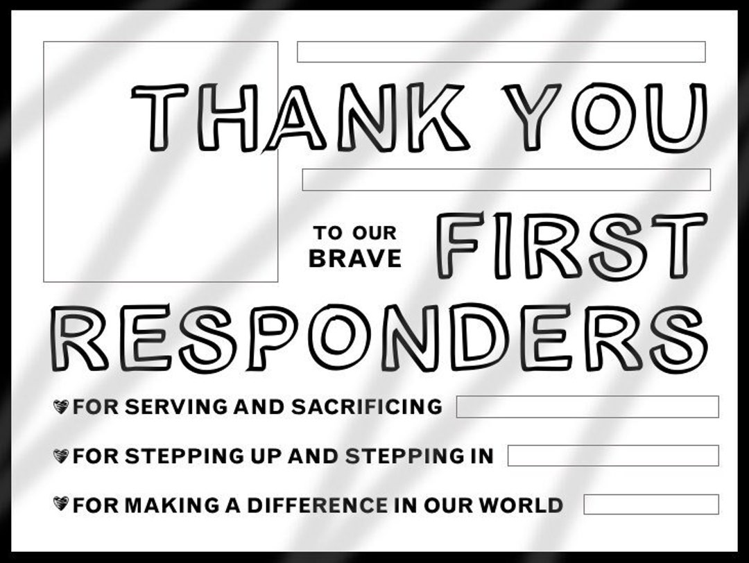First Responder Appreciation Card - 1st Responders Coloring Page ...