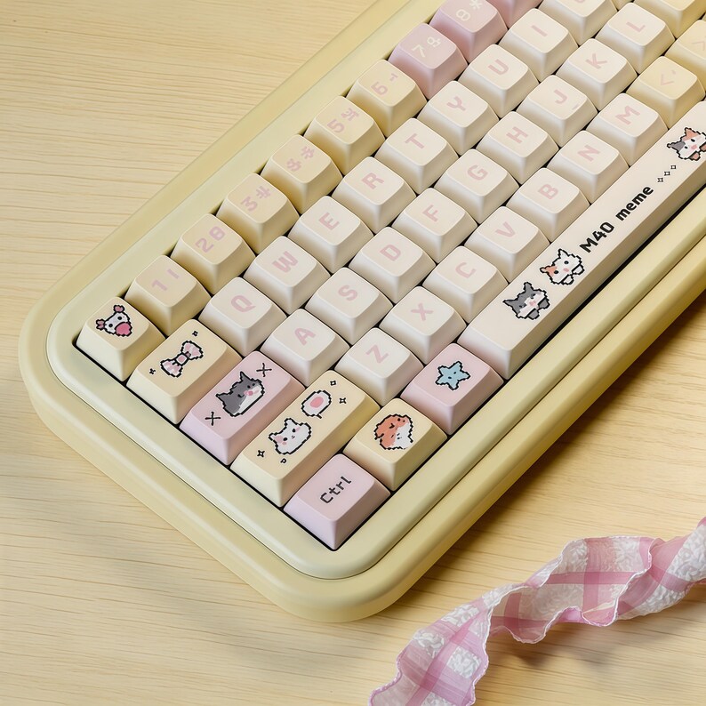 Cute Pixel Cat 130 Keycaps, MX Keycaps for Mechanical Keyboard | PBT ...