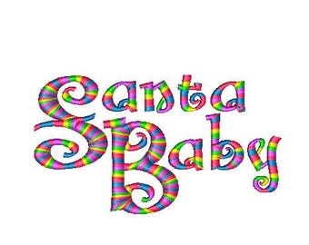Santa Baby Hand Lettered Calligraphy Script Whimsical Christmas Holiday ...