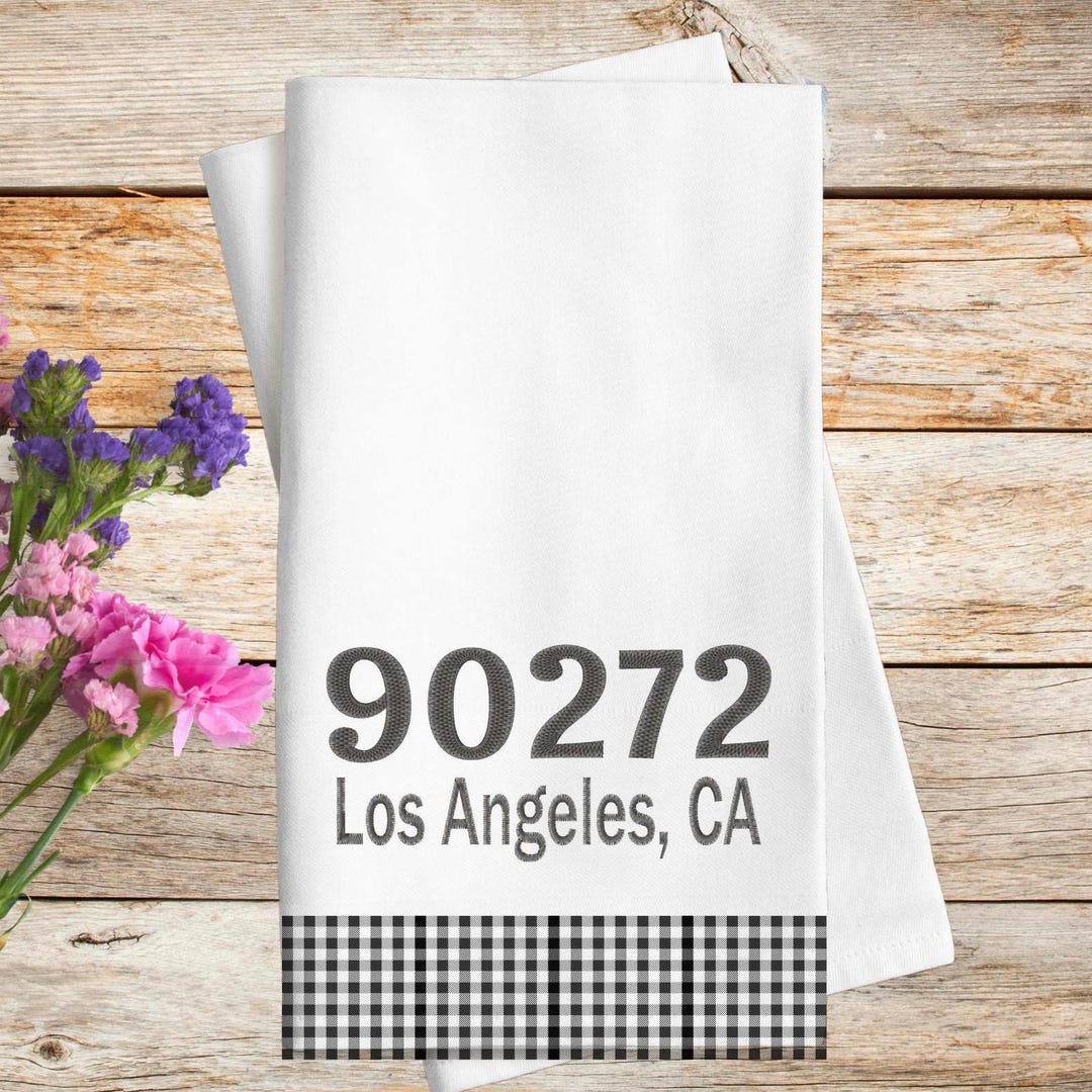 Custom Zip Code Embroidery Design, Custom City and State Embroidery ...