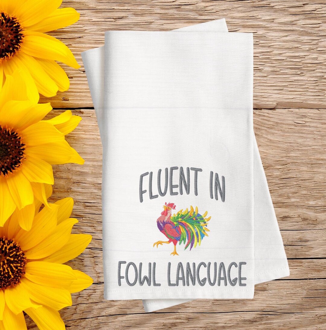 Fluent in Fowl Language Embroidery Design: Farmhouse Chicken (digital ...