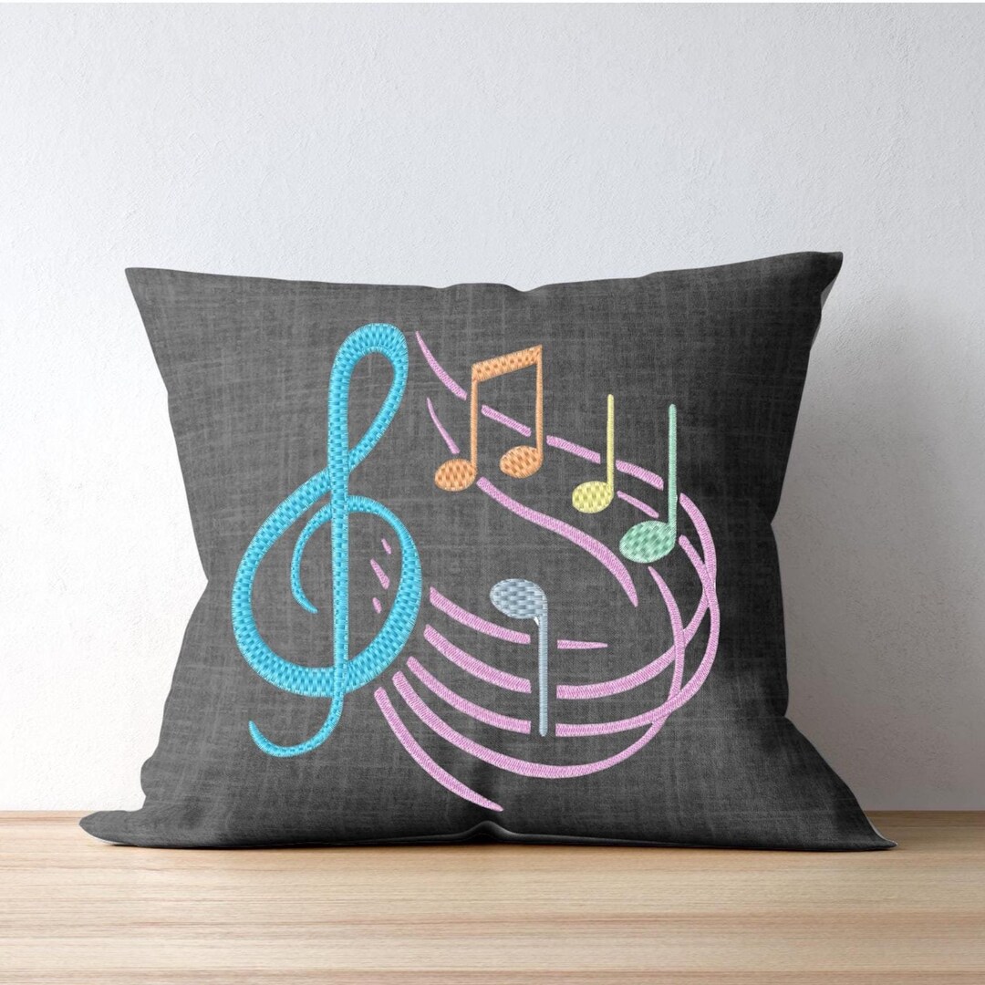Music Notes Embroidery Designs, Digital Embroidery Design, School ...