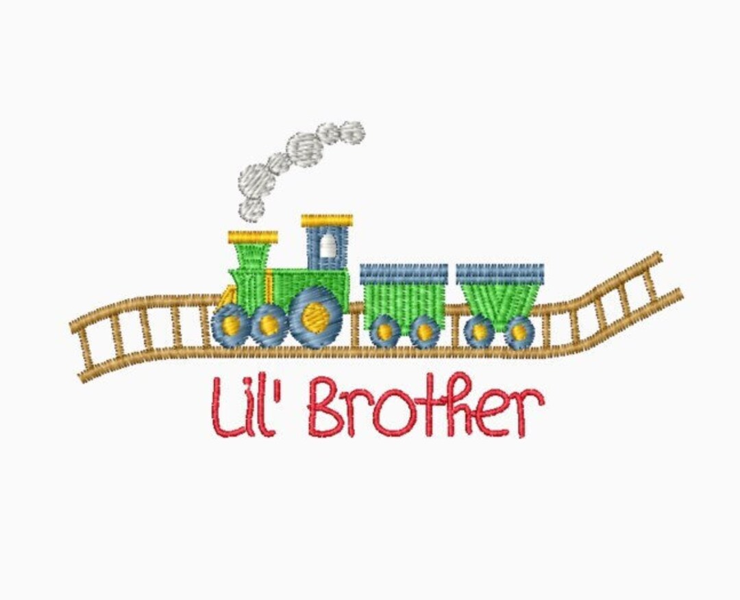 Train Embroidery Design, Little Brother Embroidery Design, Boy ...