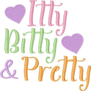 Itty Bitty and Pretty Girl Embroidery Design, Baby Girl Embroidery ...