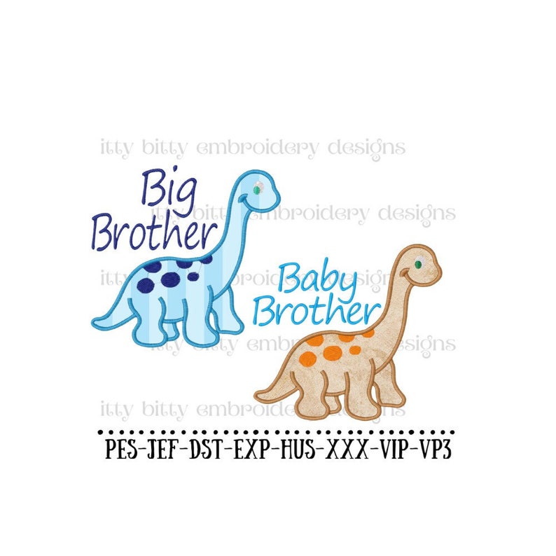 Dinosaur Big Brother/baby Brother Embroidery Design (digital Download ...