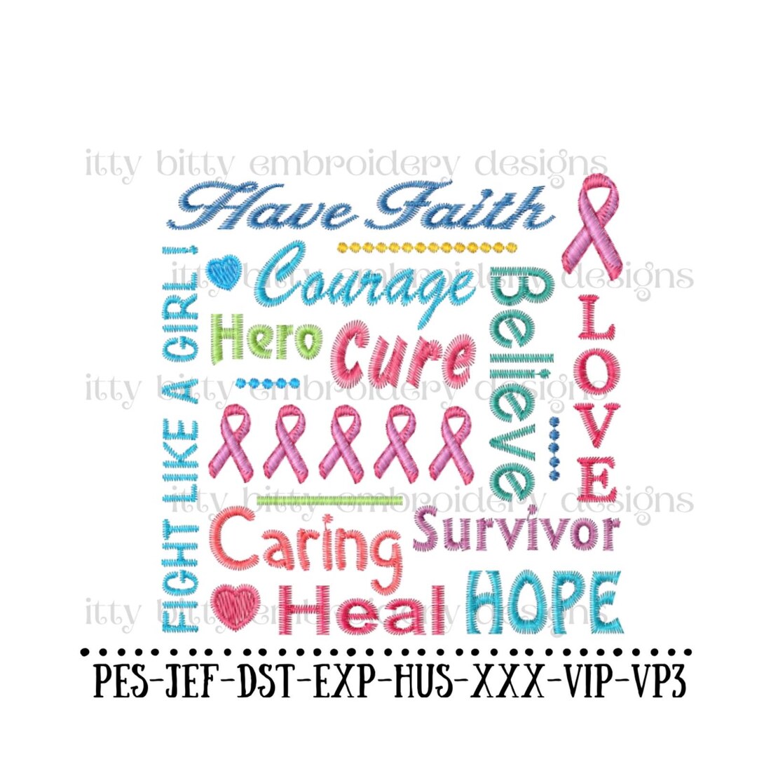 Cancer Survivor Embroidery Designs, Cancer Ribbon Embroidery Designs ...