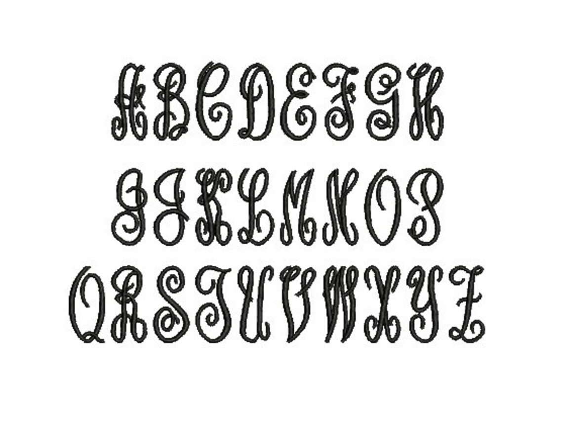Script Machine Embroidery Font Fancy Embroidery Font Monogram - Etsy