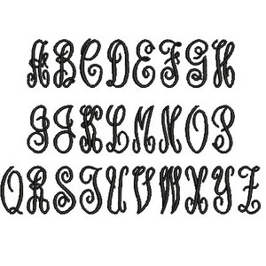 Script Machine Embroidery Font, Fancy Embroidery Font Monogram Alphabet ...