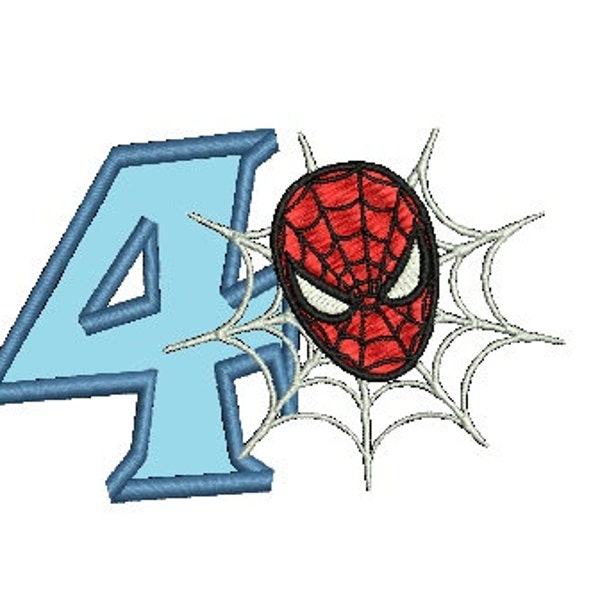Spiderman Number Embroidery Design - Etsy