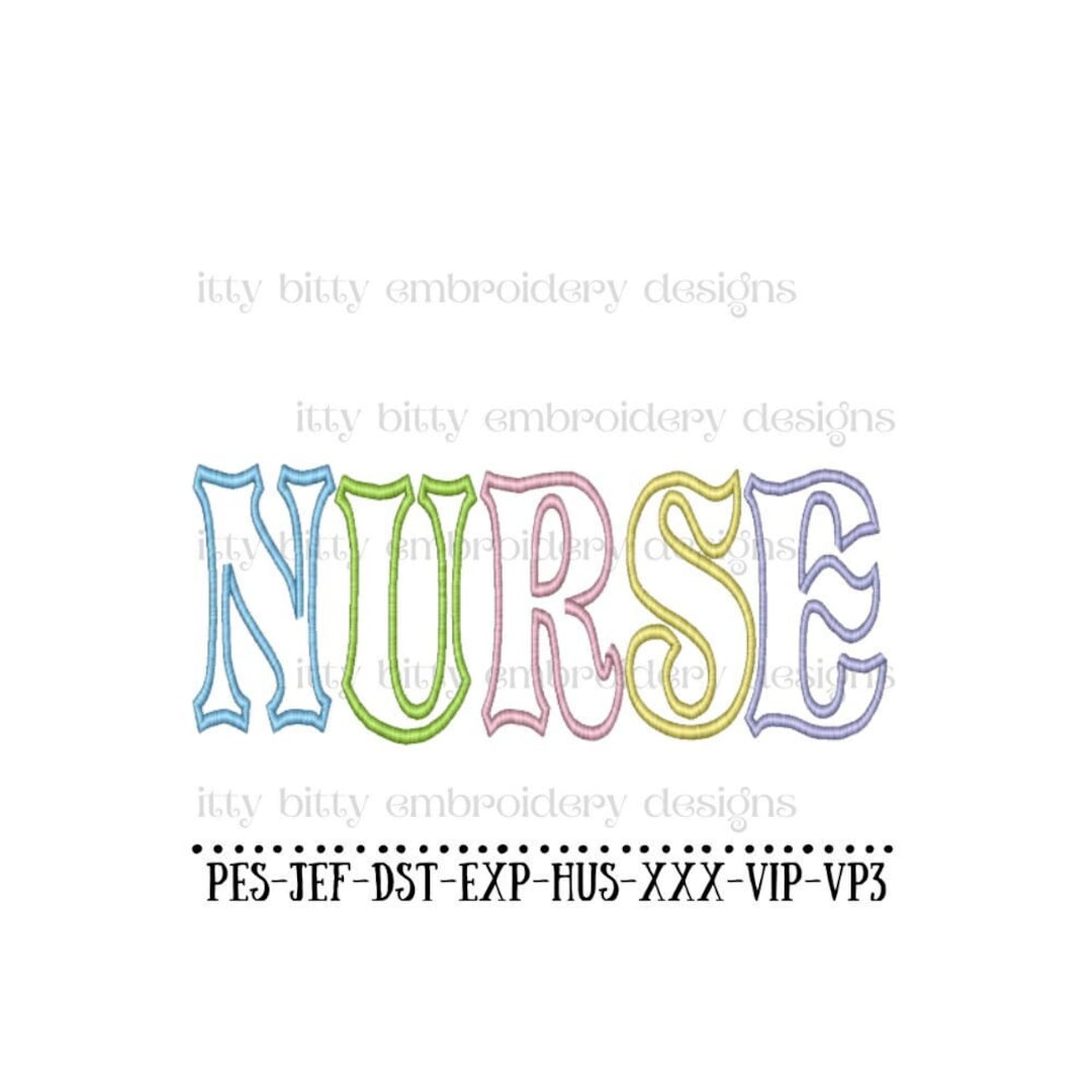 NURSE Embroidery Designs, Nurse Applique Machine Embroidery Designs ...