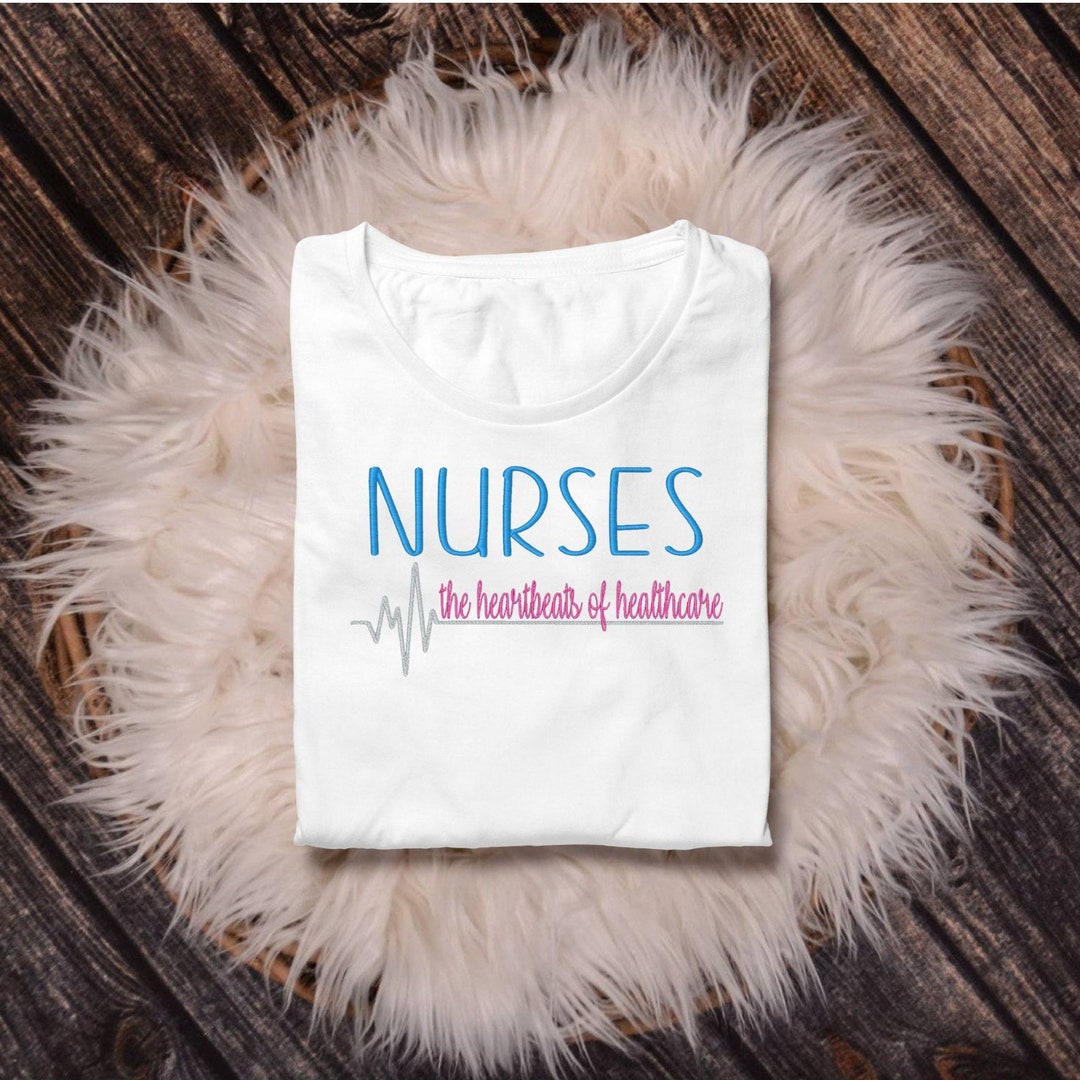 Nurse Heartbeat Embroidery Design, Healthcare, Graduation (digital ...