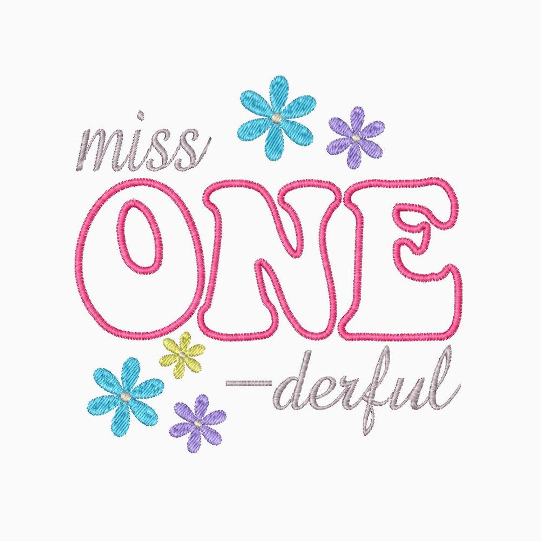 Onederful Embroidery Design, 1st Birthday Embroidery Designs, Girl ...