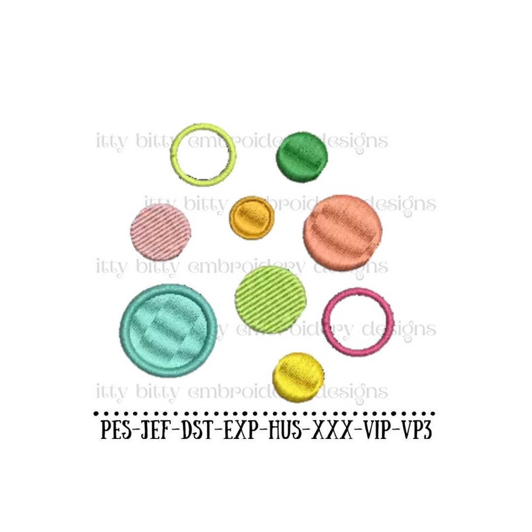 Individual Polka Dot Embroidery Design Bundle, Dots and Circle ...