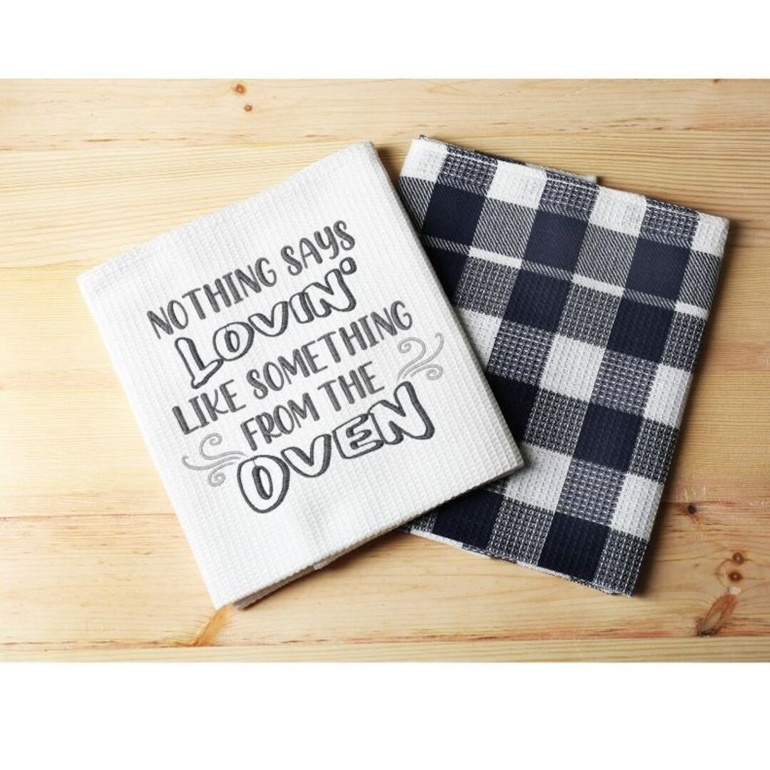 Funny Embroidery Design, Kitchen Towel Embroidery Design, Lovin Oven ...