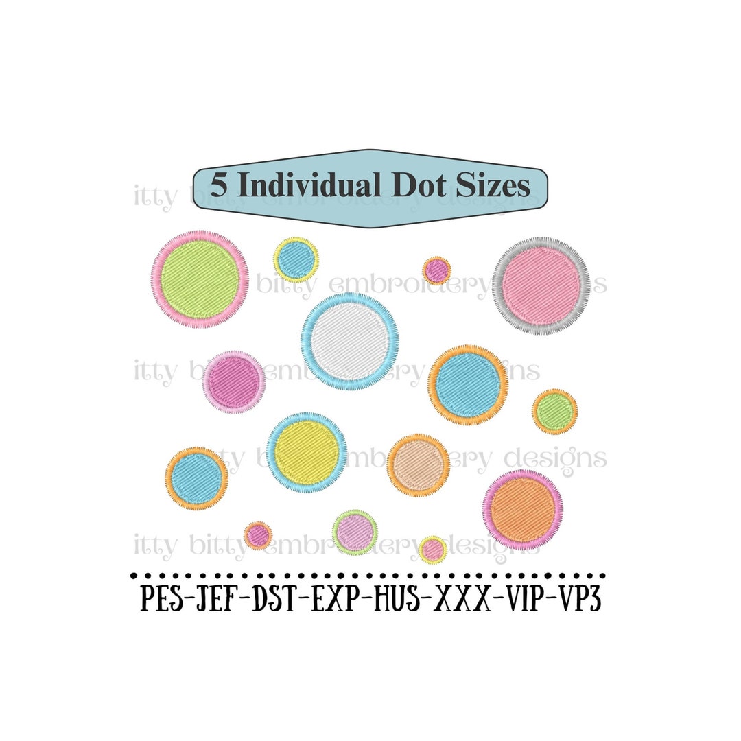 Dot Embroidery Designs: Circle Accent Patterns (digital Download) - Etsy