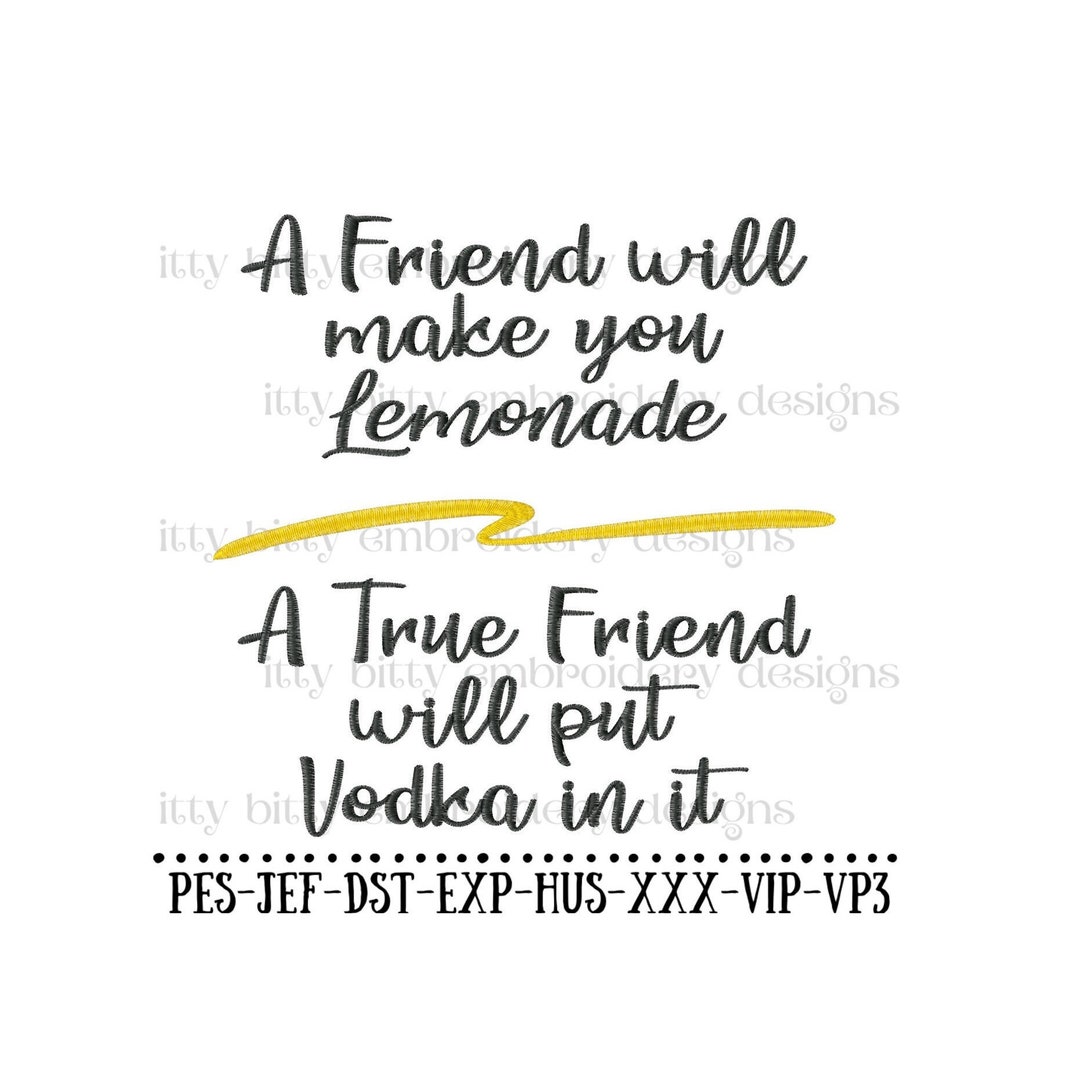 Lemonade and Vodka Embroidery Designs, Drinking Embroidery Designs ...
