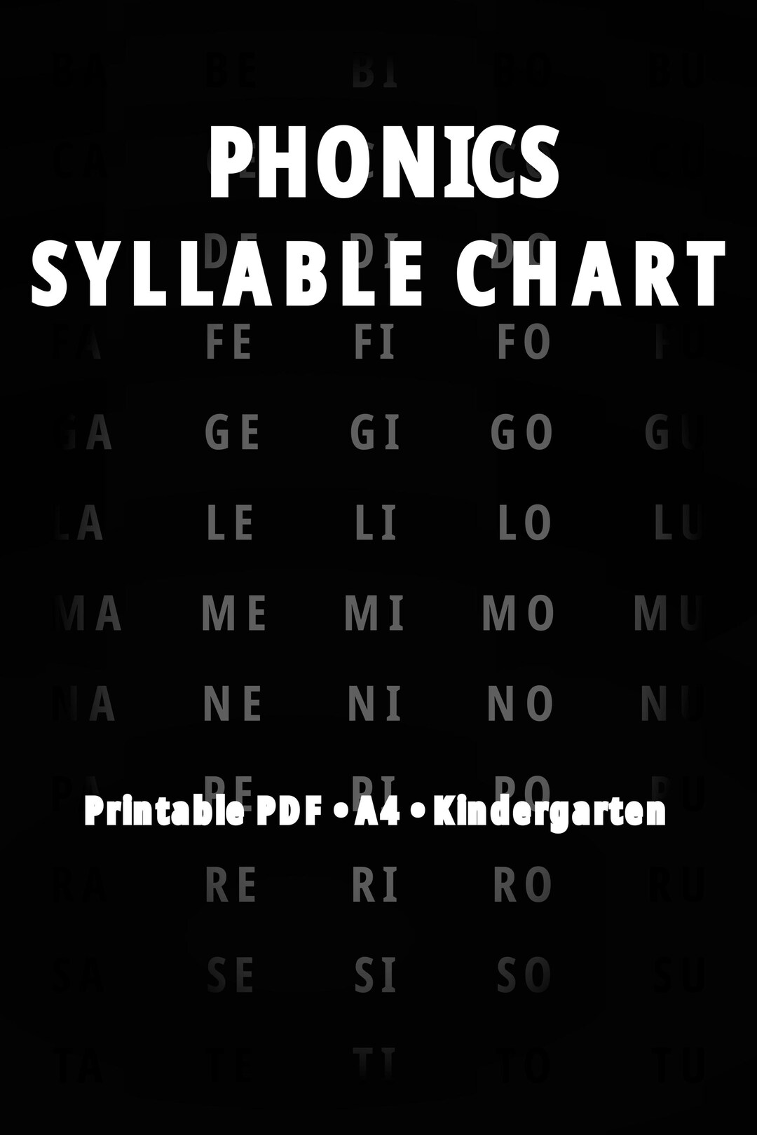 Tableau phonétique des syllabes (niveau avancé) à imprimer (PDF A4 ...