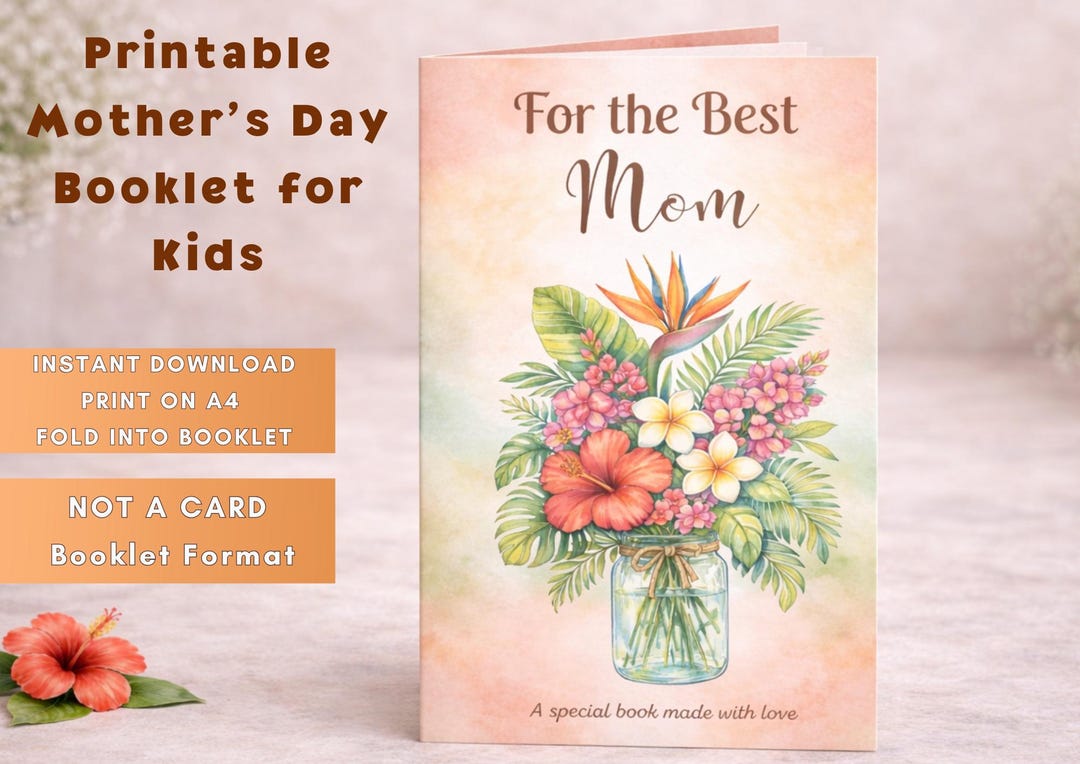 Printable Mother’s Day Booklet for Kids – DIY Coloring & Activity Book ...