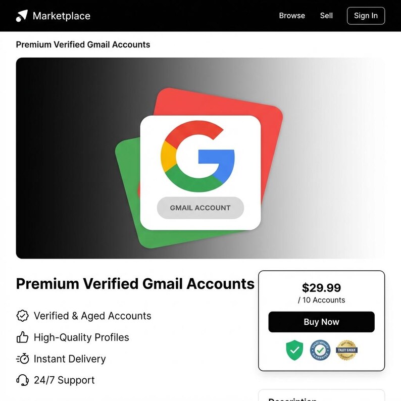 手動で作成されたGmailアカウント | クリーンなIP、安全なログイン - Etsy 日本