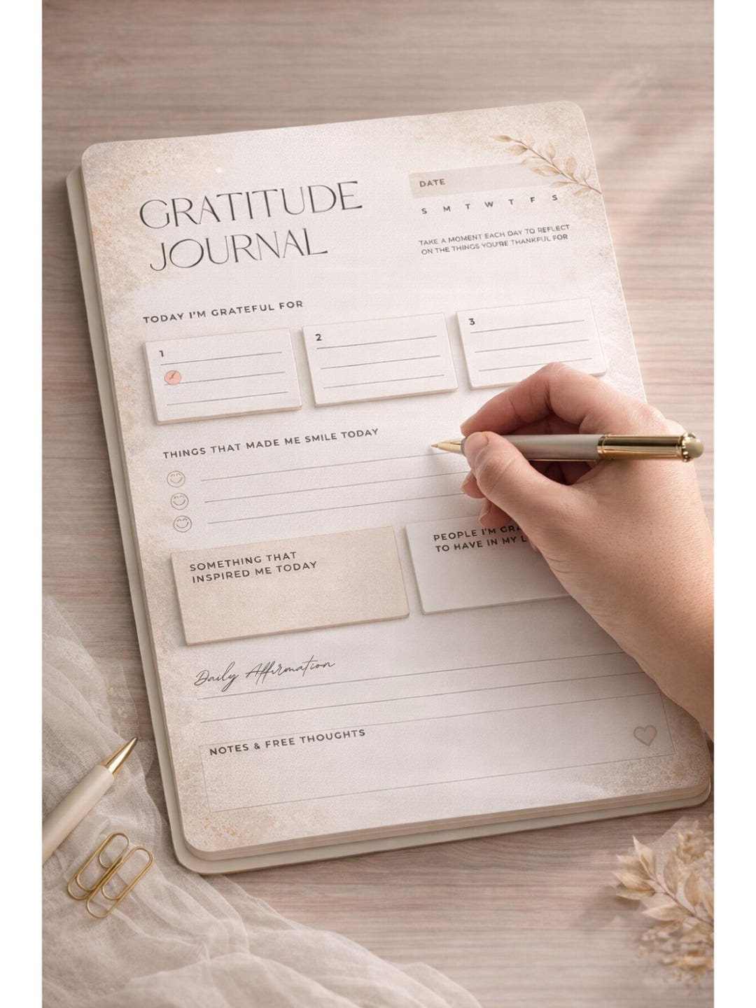 Gratitude Journal Template, Daily Mindfulness Planner, Printable ...
