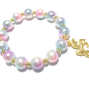 Girls Unicorn Gold Charm Bracelet Girls Pink Gold Purple - Etsy