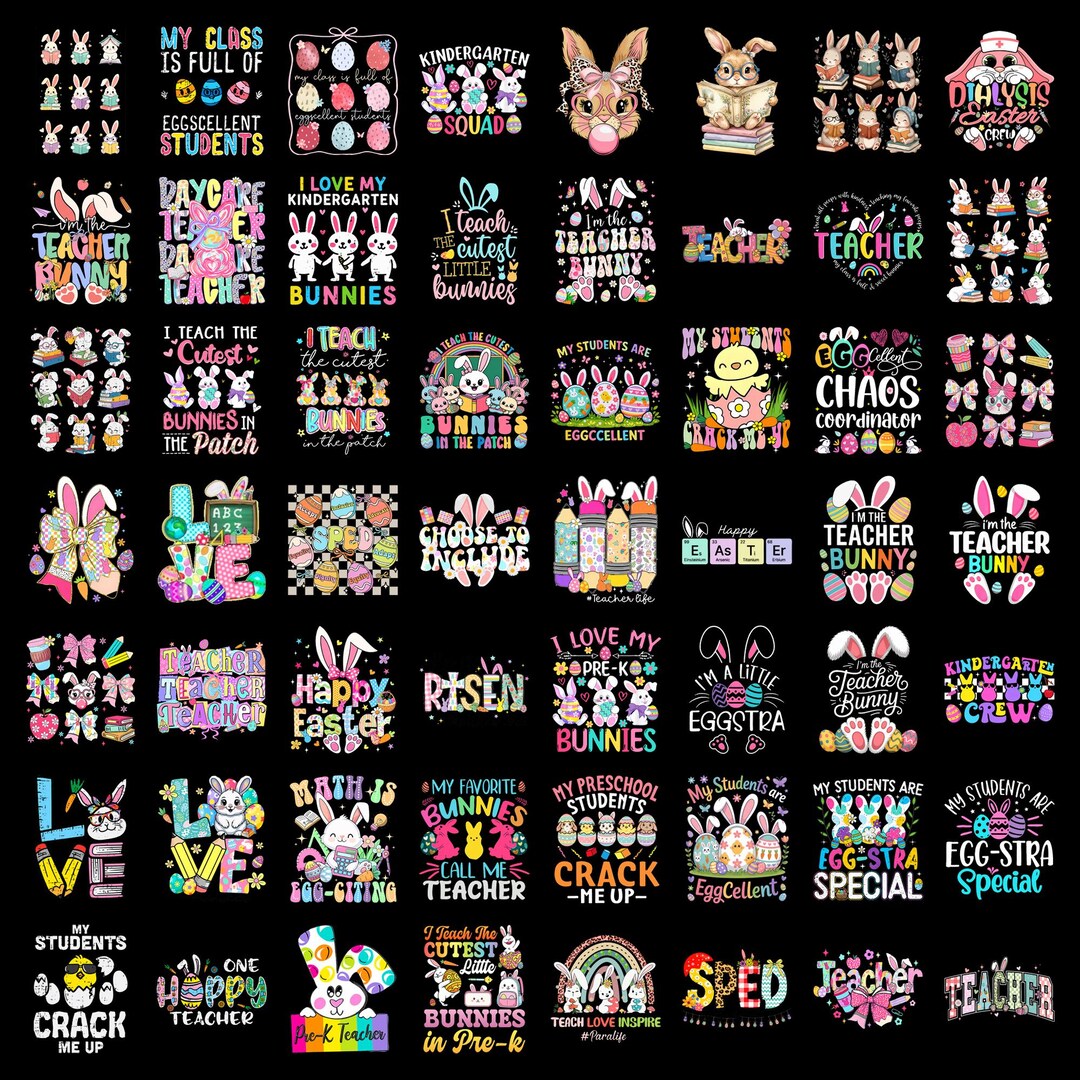 Easter Teacher PNG Bundle Bunny Classroom Designs, Kindergarten ...