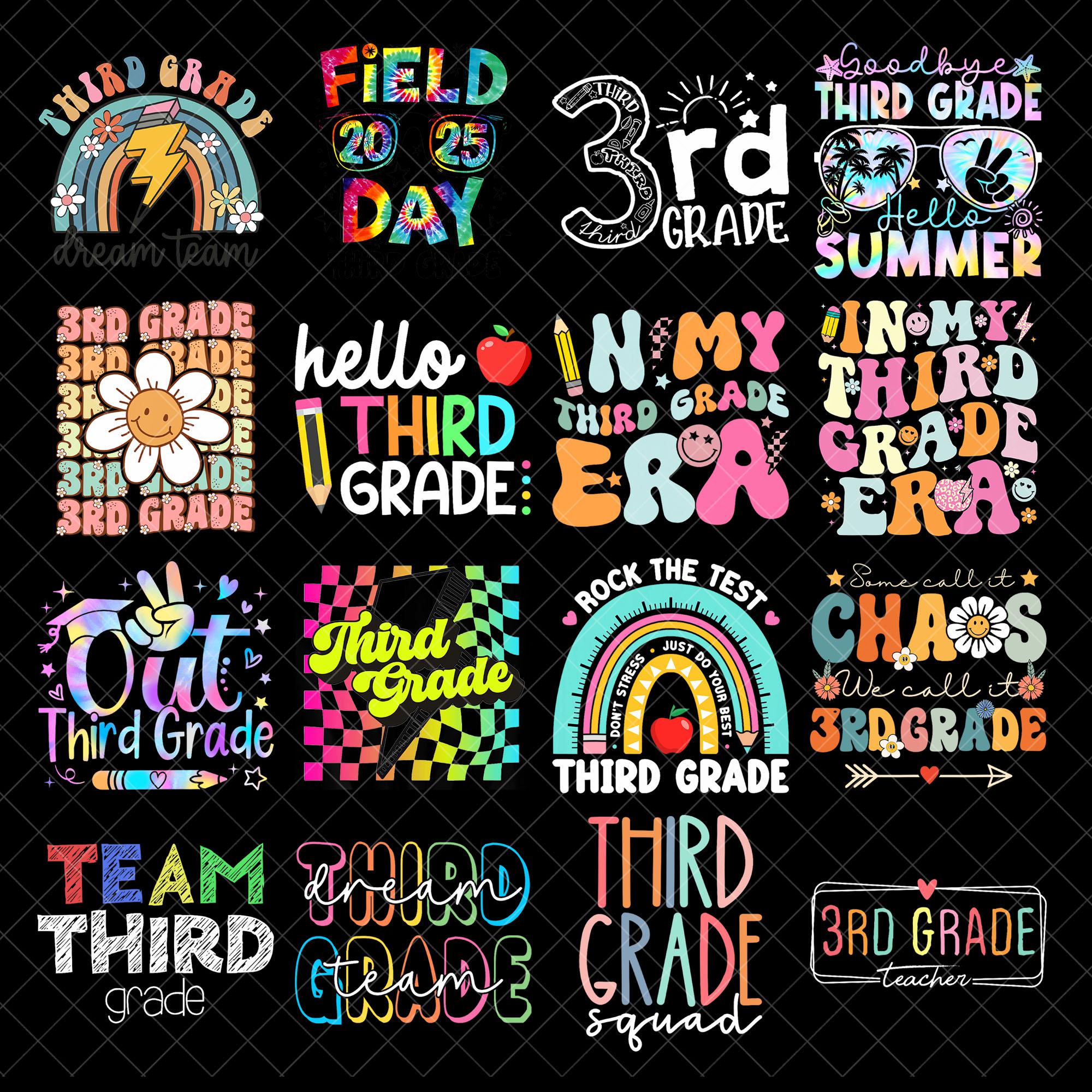 Third Grade Png Bundle, 3rd Grade Png, Third Grade Teacher Sublimation ...