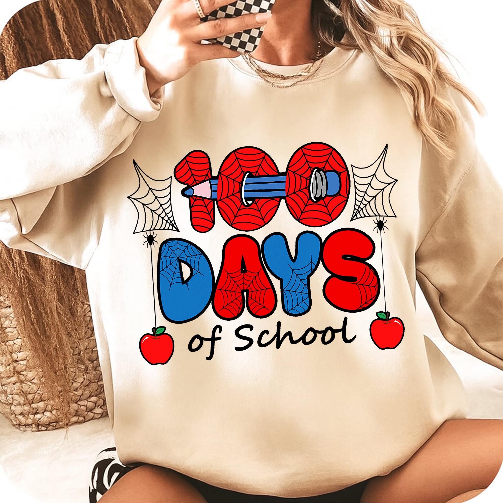 Spiderman 100 Days of School PNG | Superhero 100th Day Sublimation ...