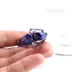 Fox Glass Bead - Sculptural Lampwork Bead Pendant Focal Shimmery Purple ...