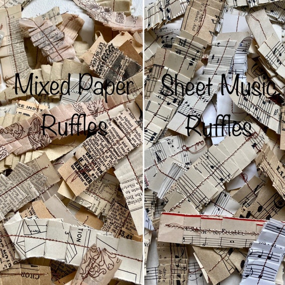 Handmade Paper Ruffles Vintage Sheet Music Paper Pleats - Etsy