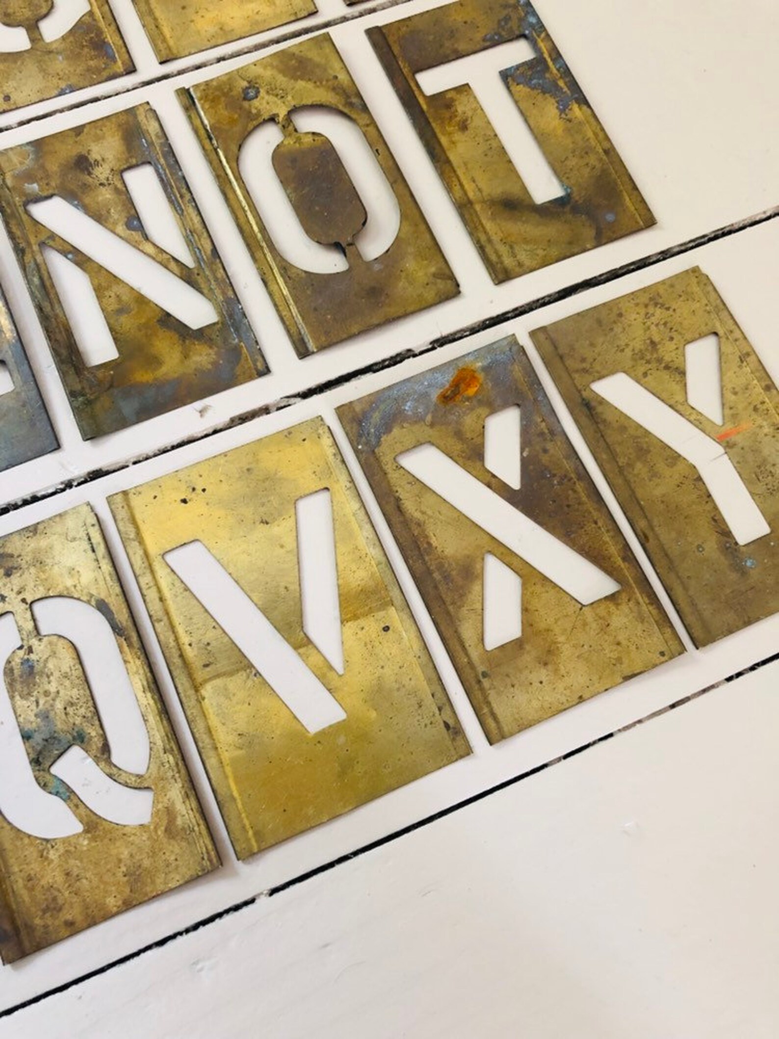 Vintage Brass Letter Stencils Antique Rustic Industrial Decor - Etsy UK