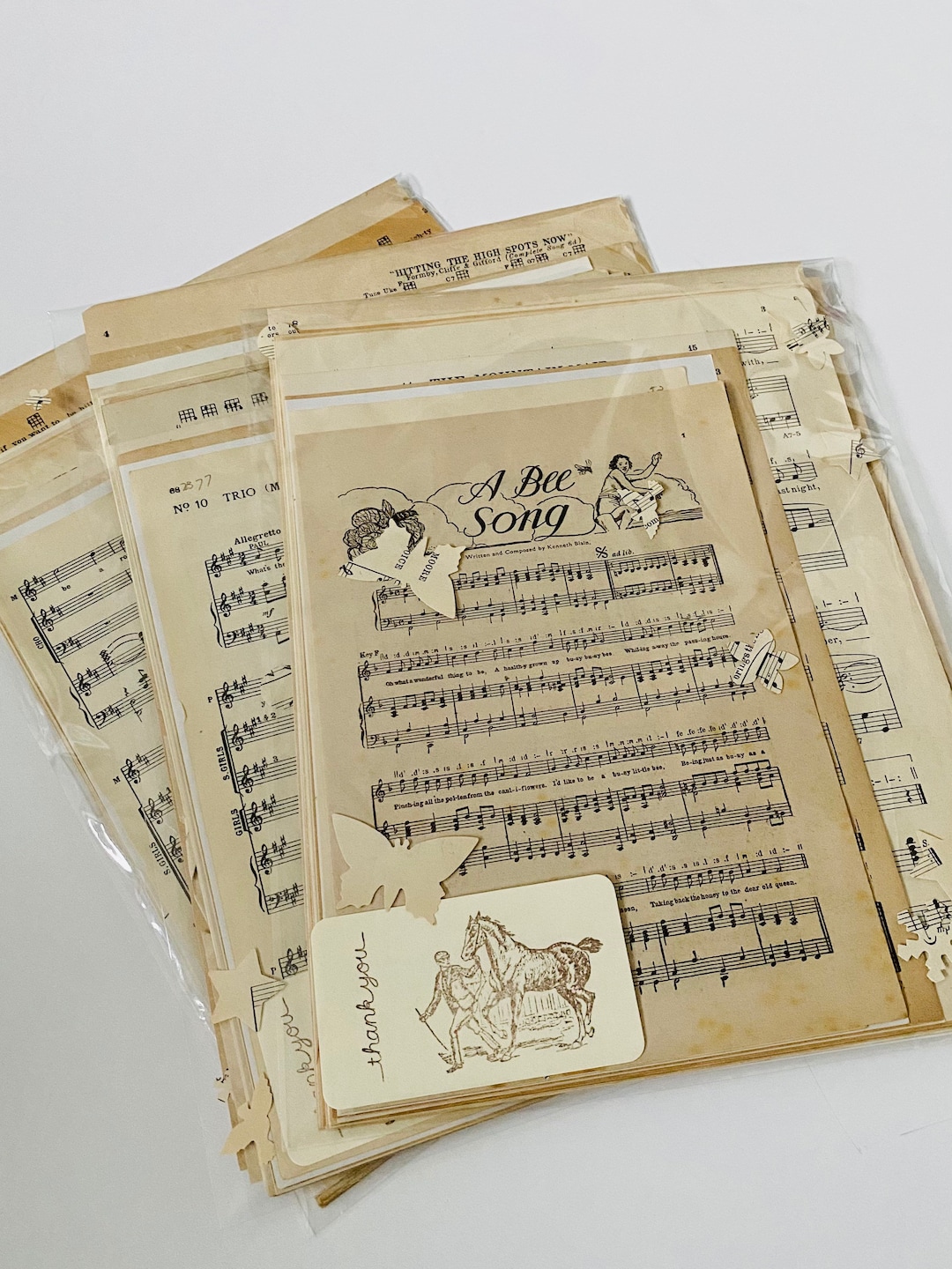 Vintage Sheet Music Book Pages Music Paper Pack Ephemera Pack Crafting ...