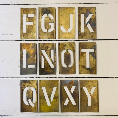 Antique Brass Letter Stencils Vintage Farmhouse Decor - Etsy