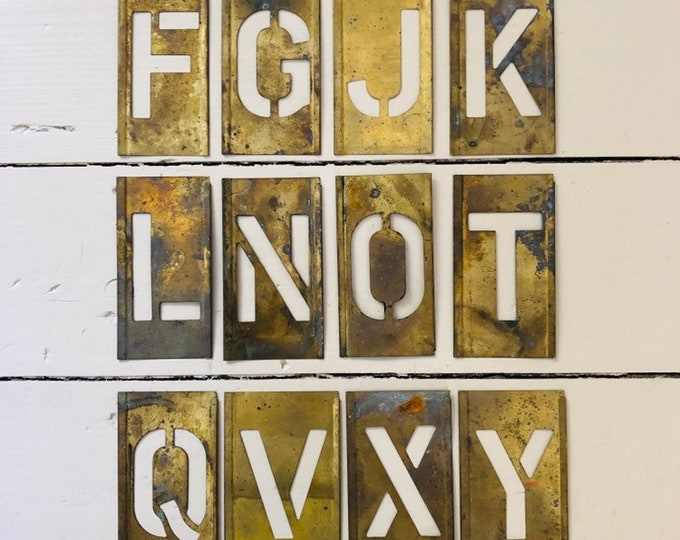 Vintage Brass Letter Stencils Antique Rustic Industrial Decor - Etsy
