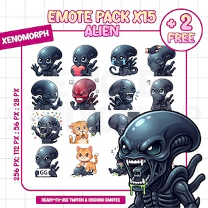 Xenomorph Alien Emote Pack X17 | Horror Emotes for Twitch and Discord ...