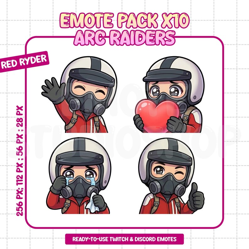 Arc Raiders Red Raider Emote Pack X10 | Cute Chibi Gaming Emotes for ...