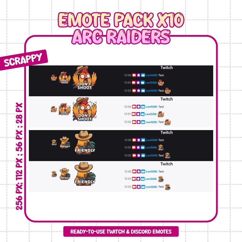 Scrappy Arc Raiders Emote Pack X10 | Stream Emotes for Twitch & Discord ...