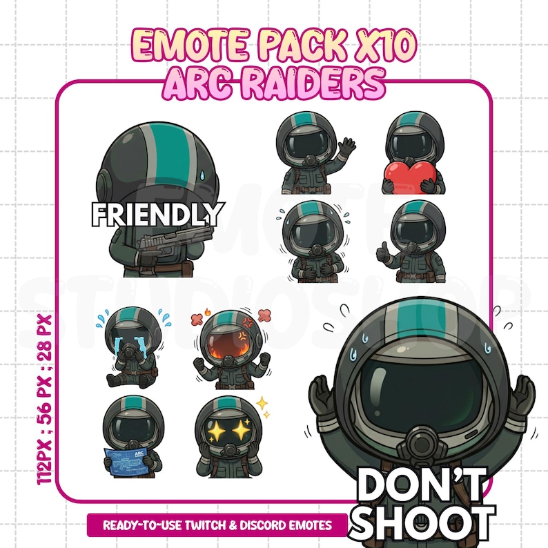 Arc Raiders Twitch Emote Pack X10 | Stream Emotes | Discord Emoji PNG ...