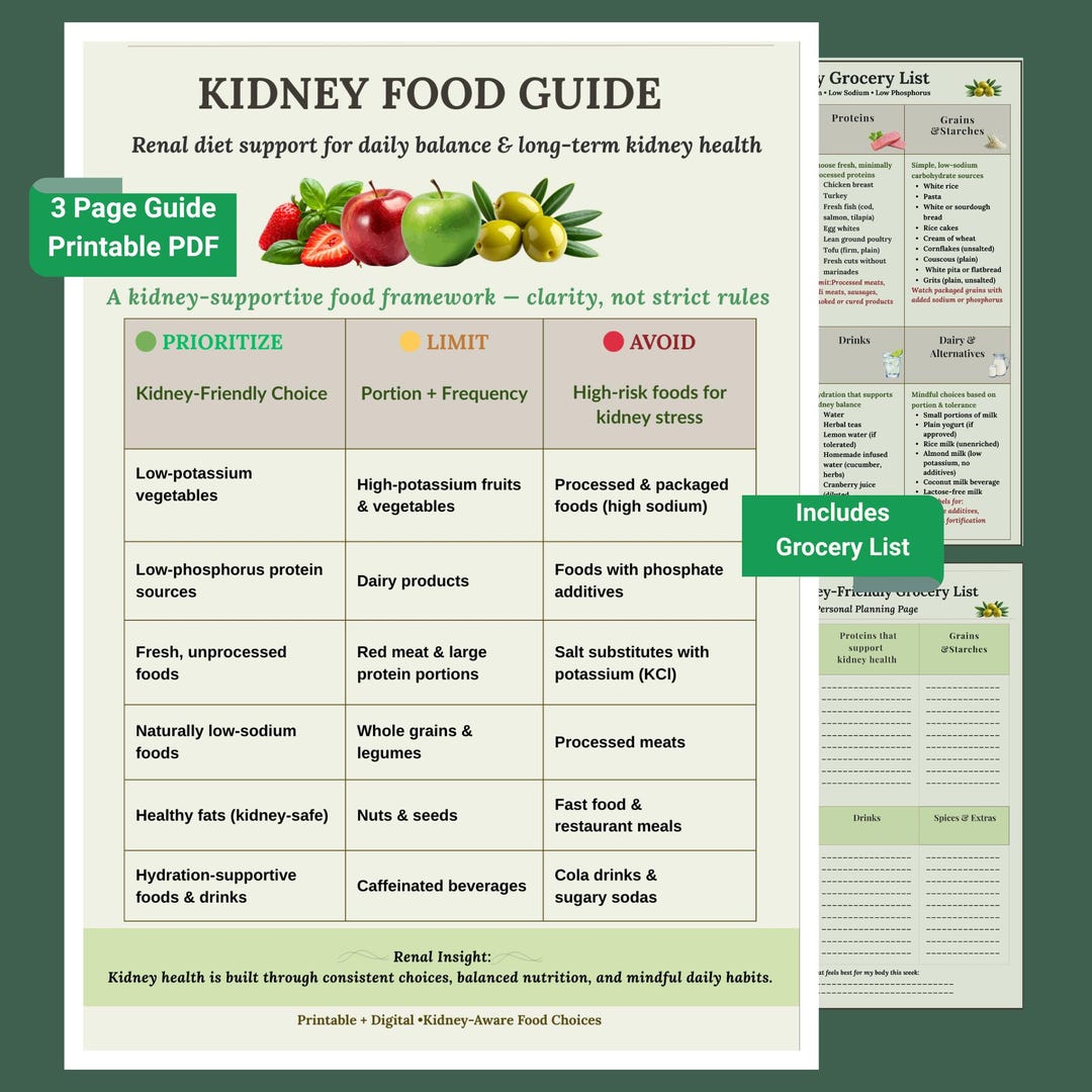 Kidney Food Guide | Renal Diet Chart Eat Limit Avoid | Low Potassium ...