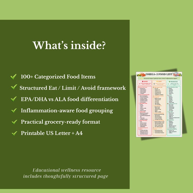 Omega 3 Food List Printable | Omega 3 Rich Foods Chart | Eat Limit ...