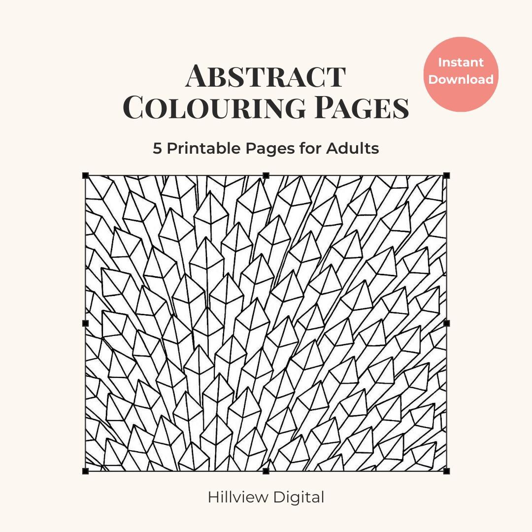 5 Abstract Coloring Pages • Modern Line Art Coloring Sheets (printable ...