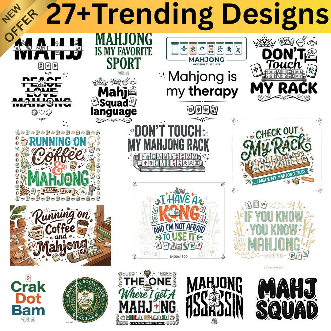 17+ Mahjong Png Bundle: Mahjong Quotes Png, Funny Mahjong Shirt Design ...