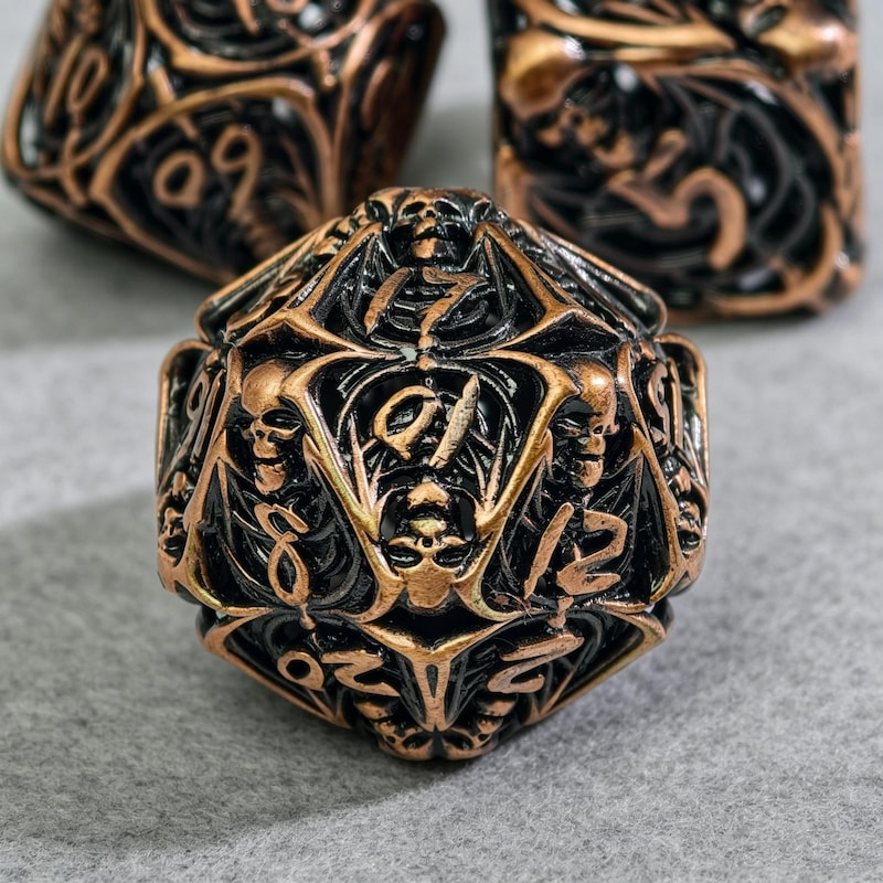 Gothic Metal Dice Dnd Set - Etsy